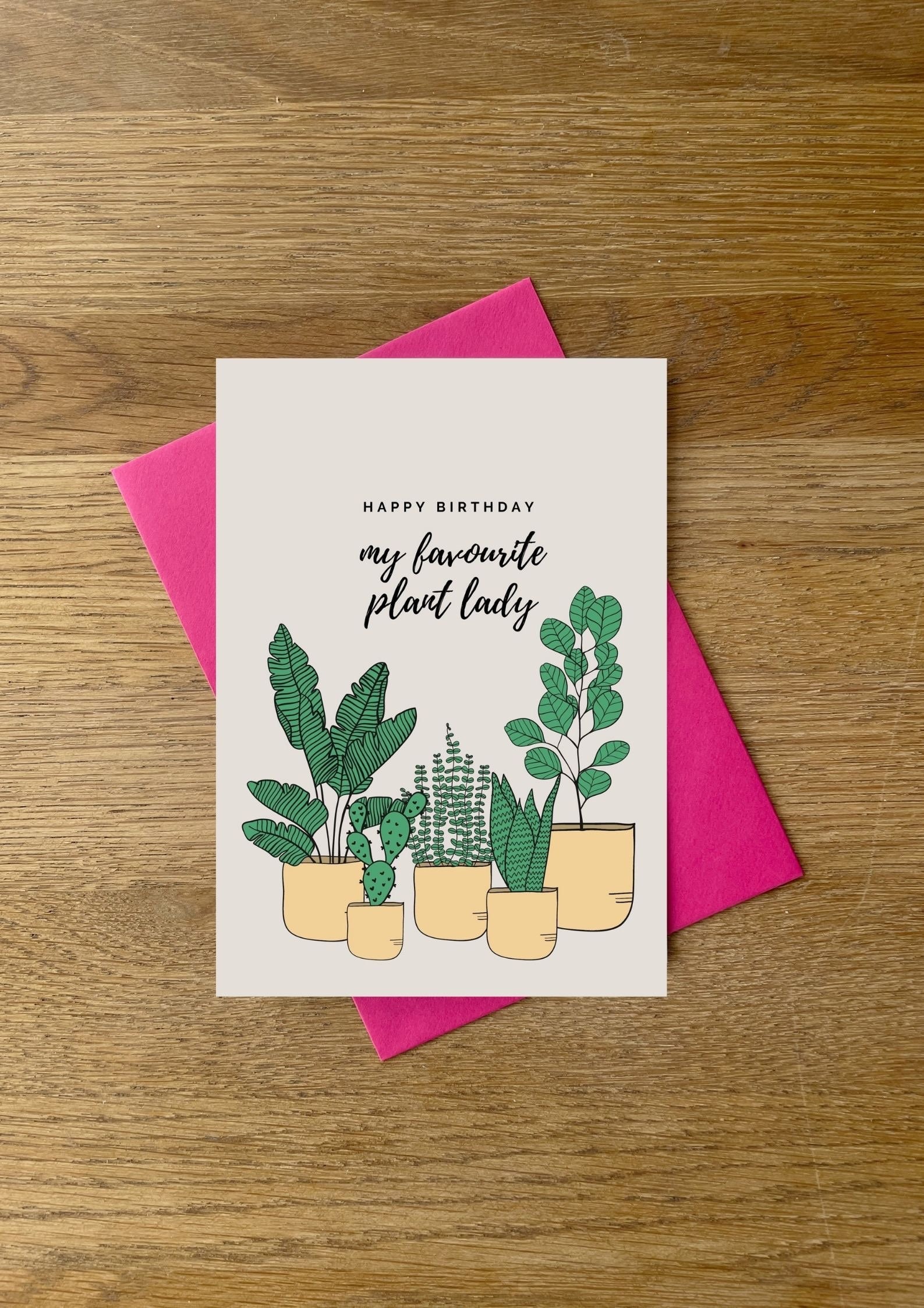 Happy Birthday Plant Lady Greetings Card - Etsy