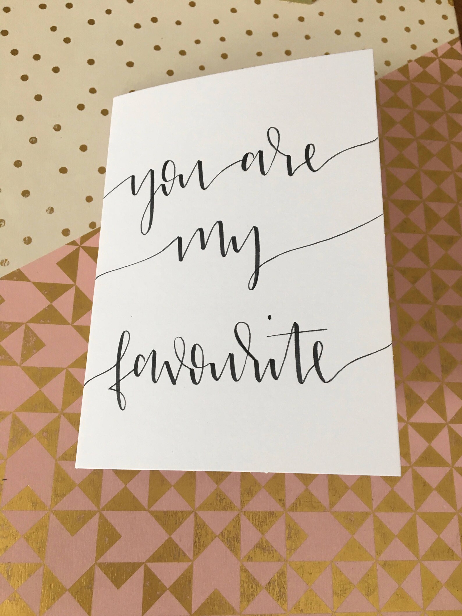 Hand Lettered You Are My Favourite Greetings Card | Etsy