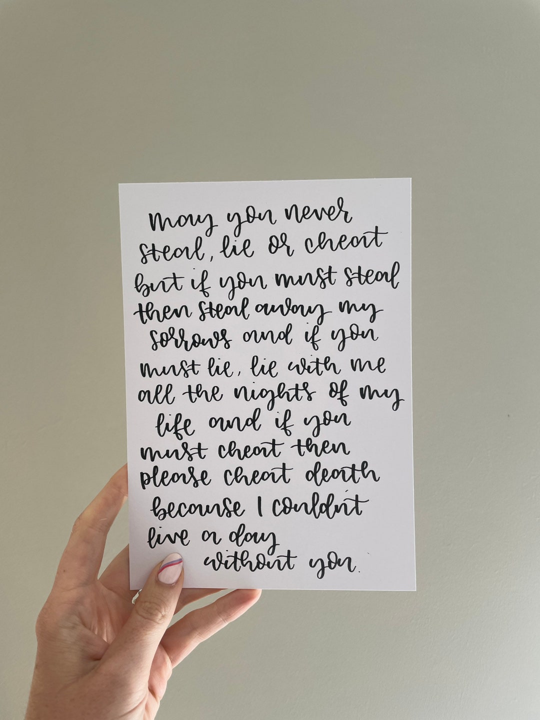 Lie, Steal or Cheat - Irish Quote - Leap Day Film - Hand Lettered A5 ...