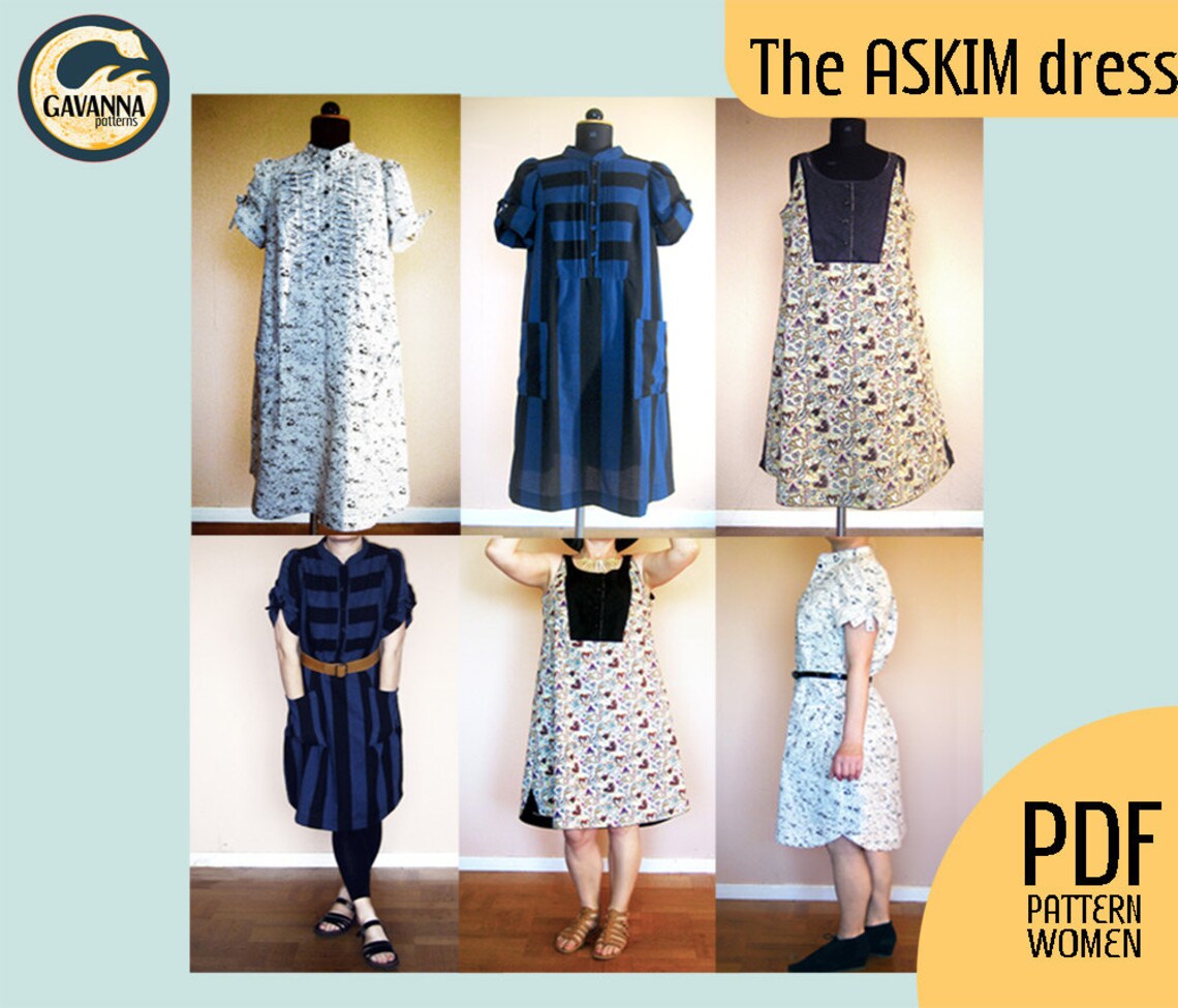 Instant Download Pdf Dress Pattern for Women Multi Size, A-line Dress ...