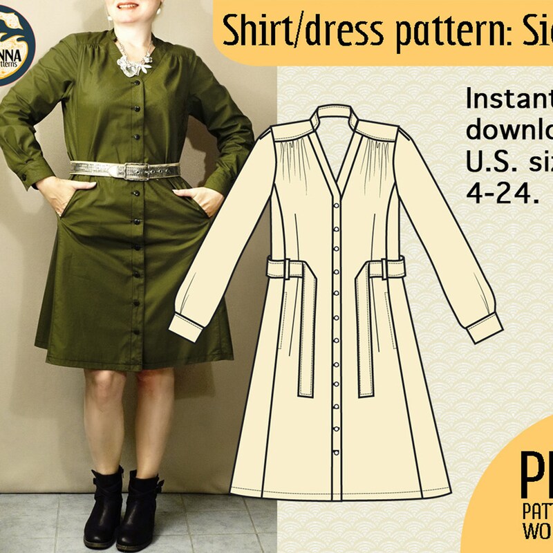 Button up Shirt Women Pattern - Etsy