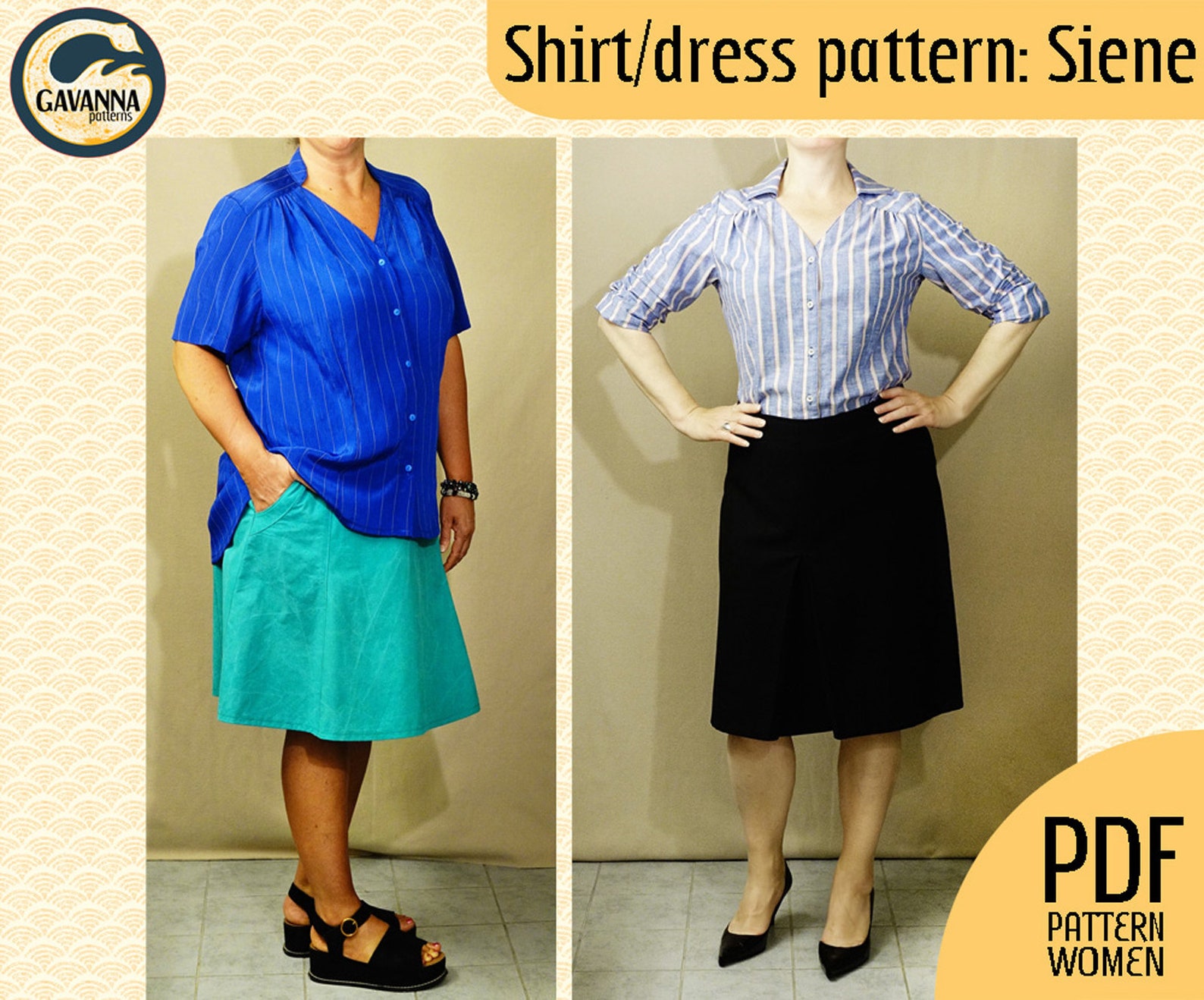 Printable PDF Sewing Pattern Plus Sizes Included Shirt or - Etsy
