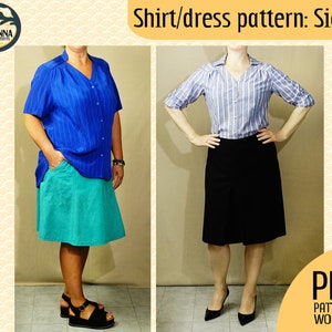 Printable PDF Sewing Pattern Plus Sizes Included Shirt or - Etsy