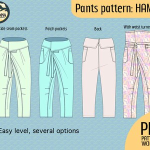 Instant Download Plus Size PDF Pattern Thai Wrap Pants Pattern for ...