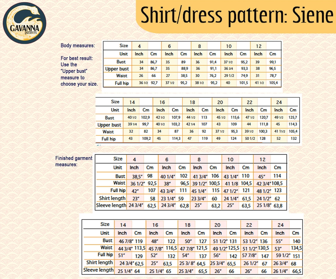 Printable PDF Sewing Pattern Plus Sizes Included Shirt or - Etsy