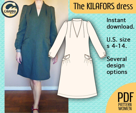 Pdf Dress Pattern for Women Modern Cool Dress or Go for a - Etsy