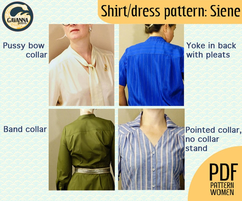 Printable PDF Sewing Pattern Plus Sizes Included Shirt or - Etsy