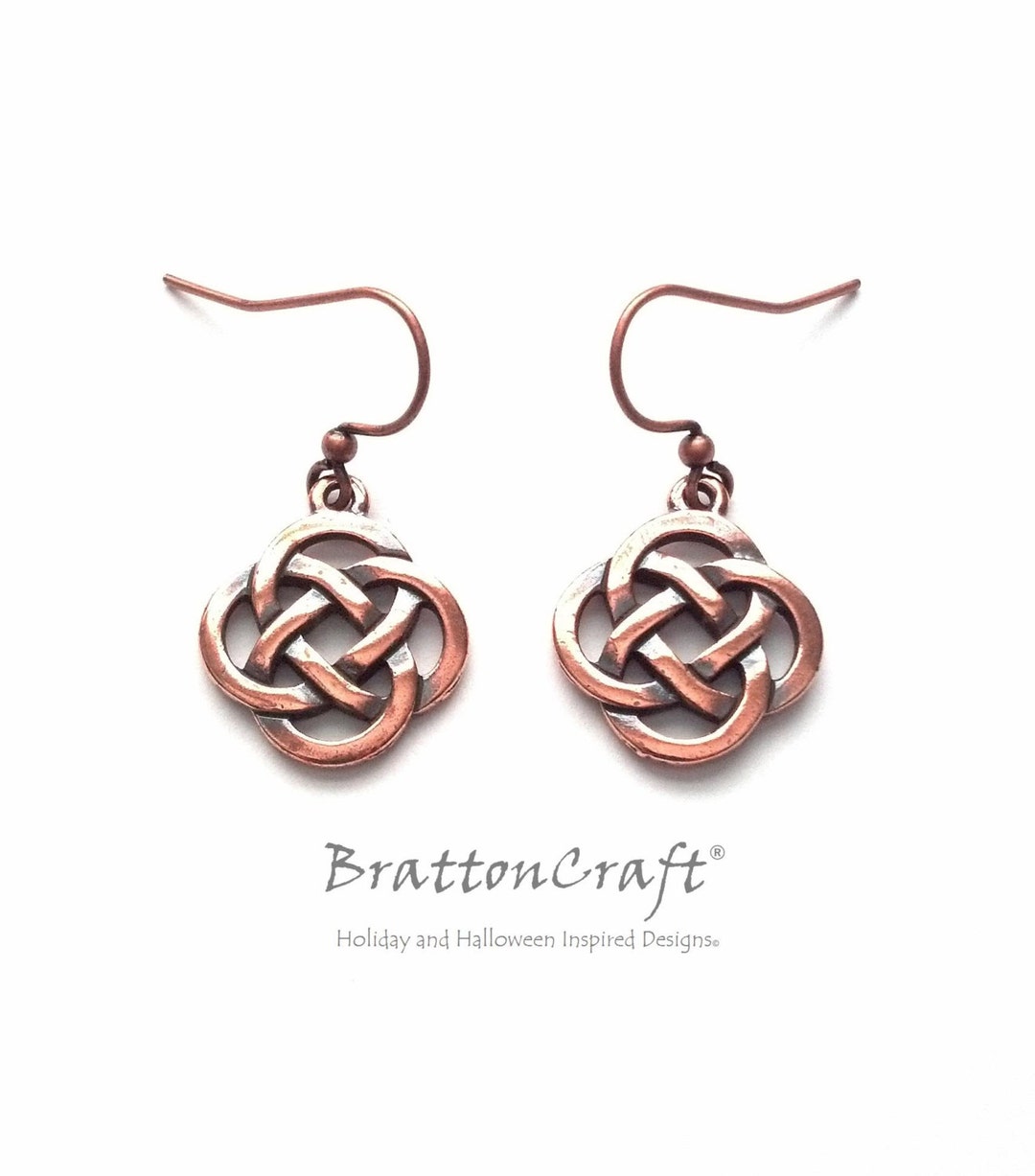 Copper Celtic Knot Earrings - Celtic Earrings - Irish Earrings ...