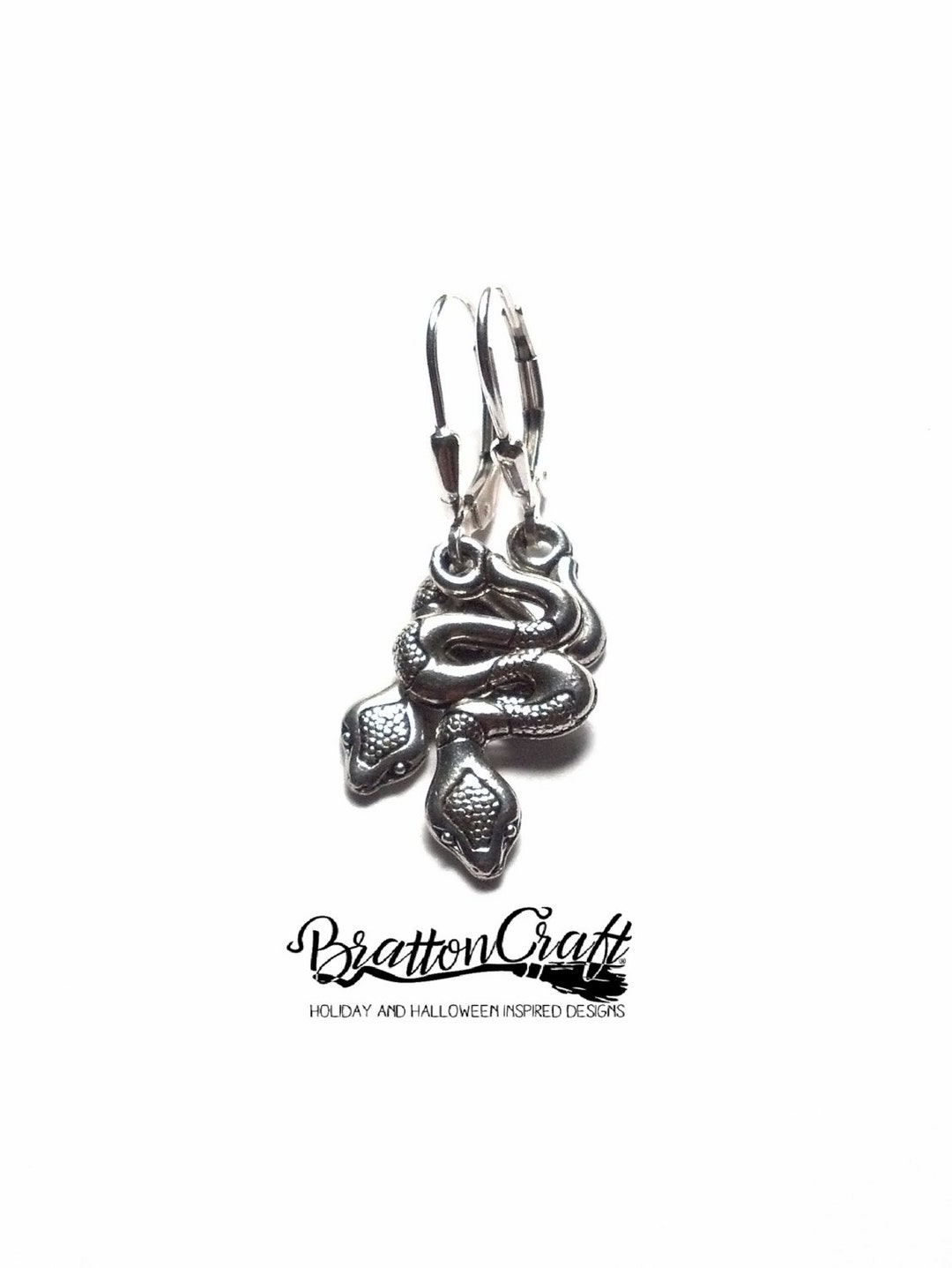 Silver Snake Earrings - Snake Earrings - Silver Reptile Earrings ...