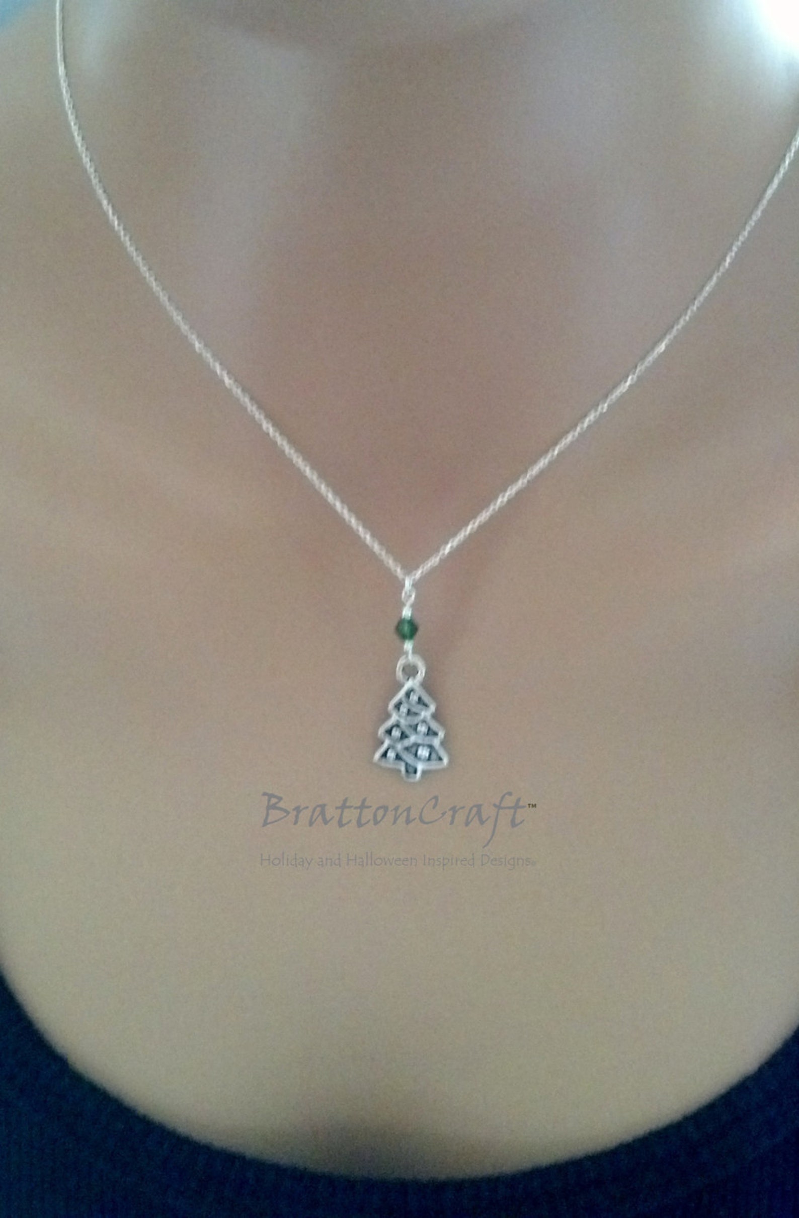 Silver Christmas Tree Necklace Christmas Tree Jewelry - Etsy