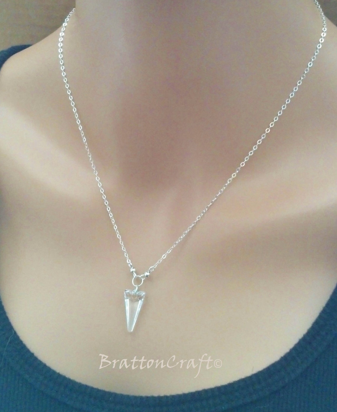 Crystal Spike Necklace Crystal Necklace Spike Necklace - Etsy