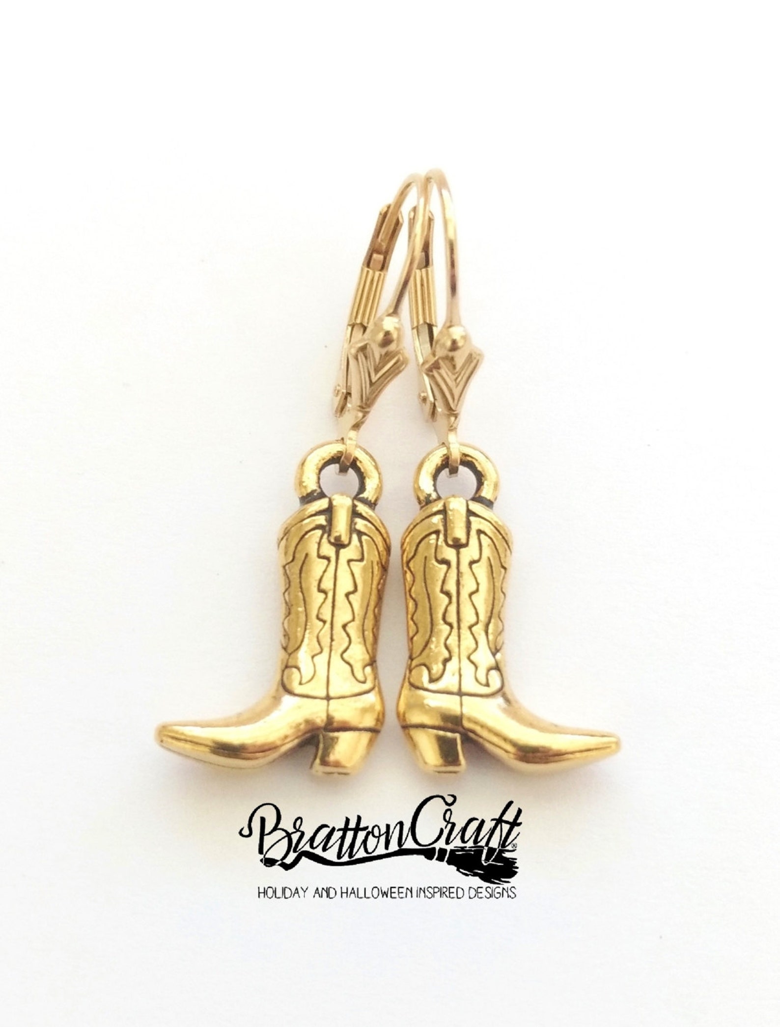 Gold Cowboy Boot Earrings Western Boot Earrings Cowgirl - Etsy