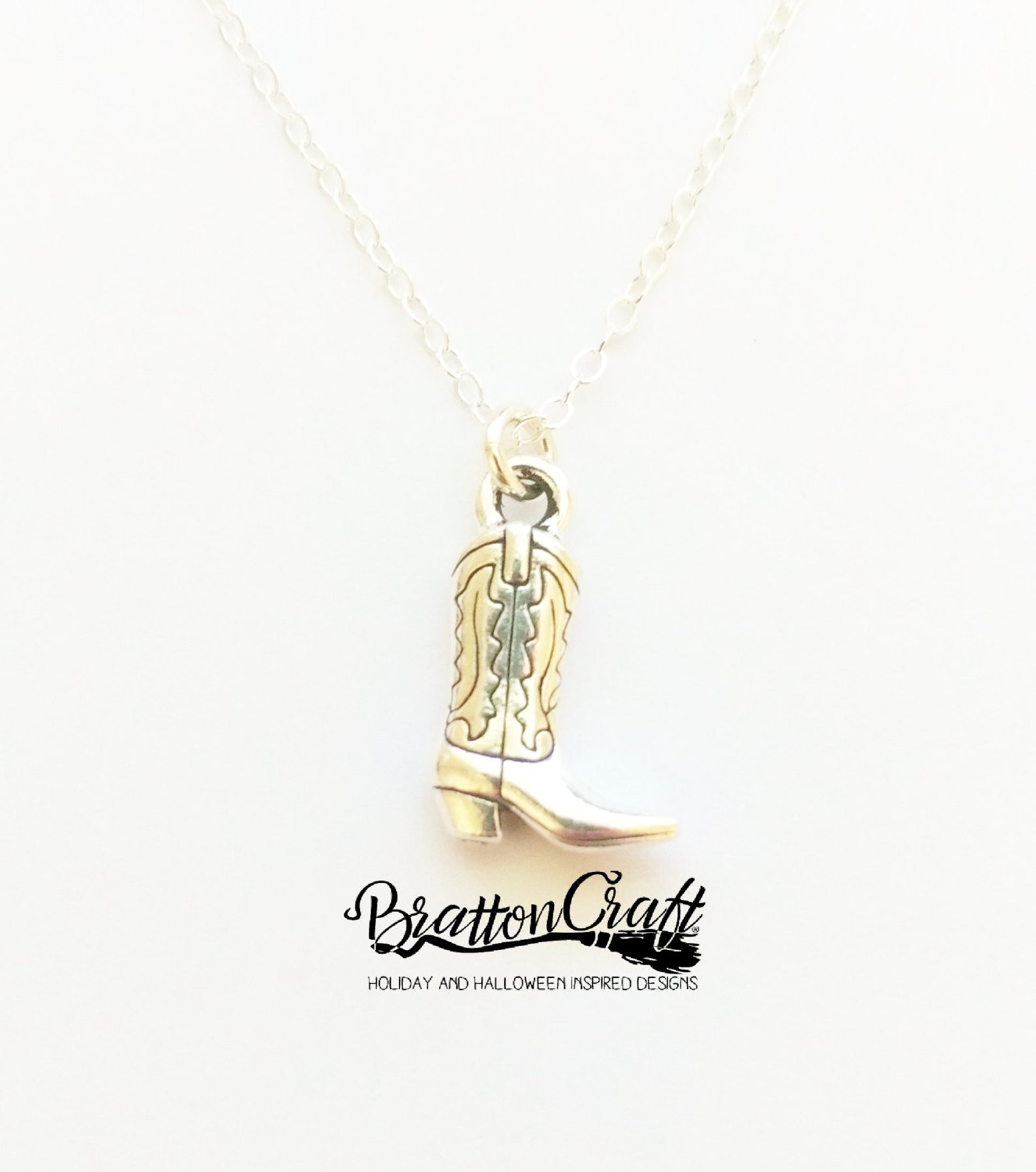 Silver Cowboy Boot Necklace Western Boot Necklace Cowgirl - Etsy