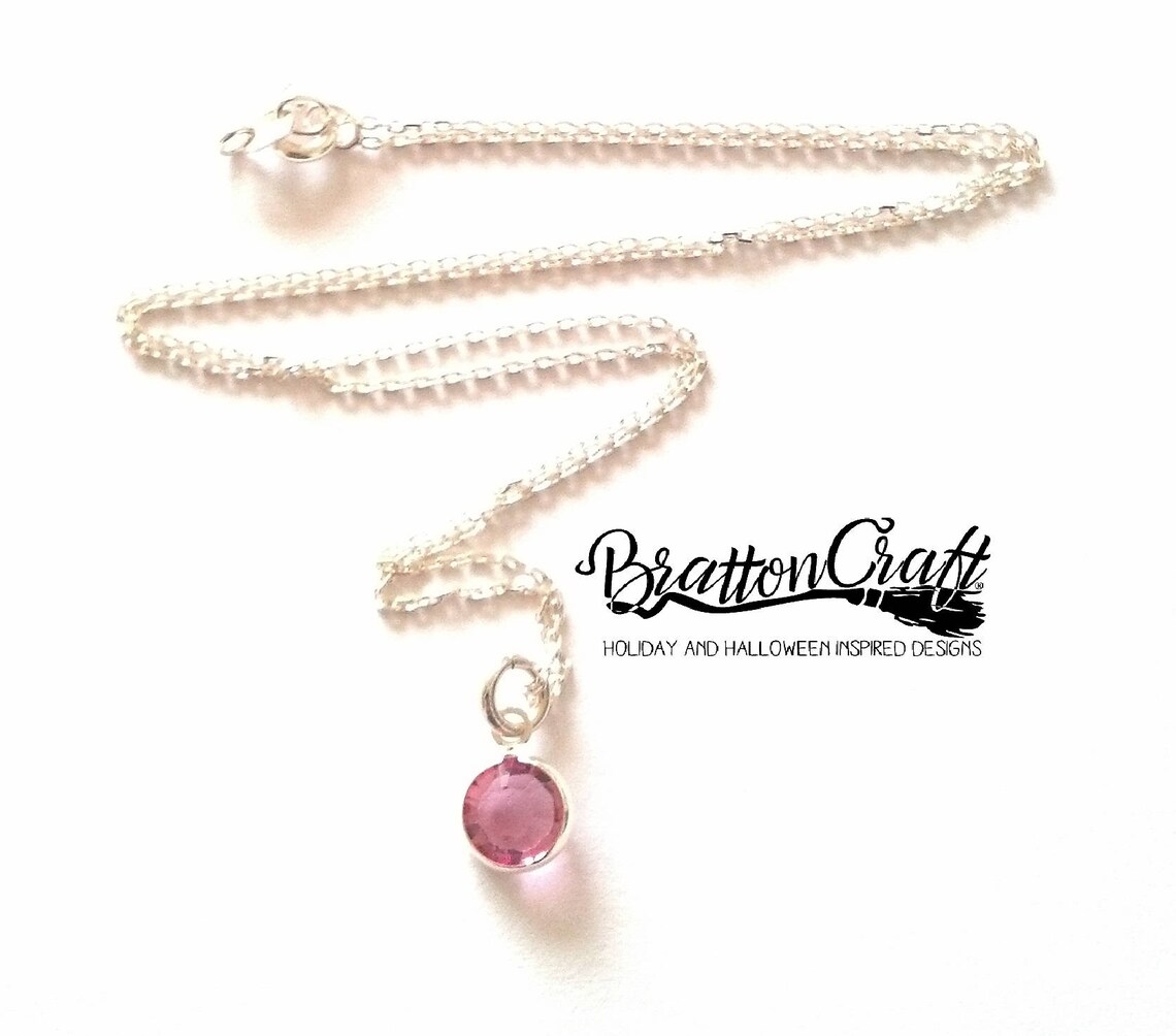 Pink Tourmaline Birthstone Necklace October Birthstone - Etsy