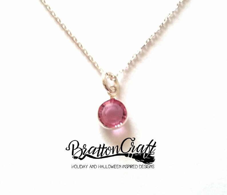 Pink Tourmaline Birthstone Necklace October Birthstone - Etsy