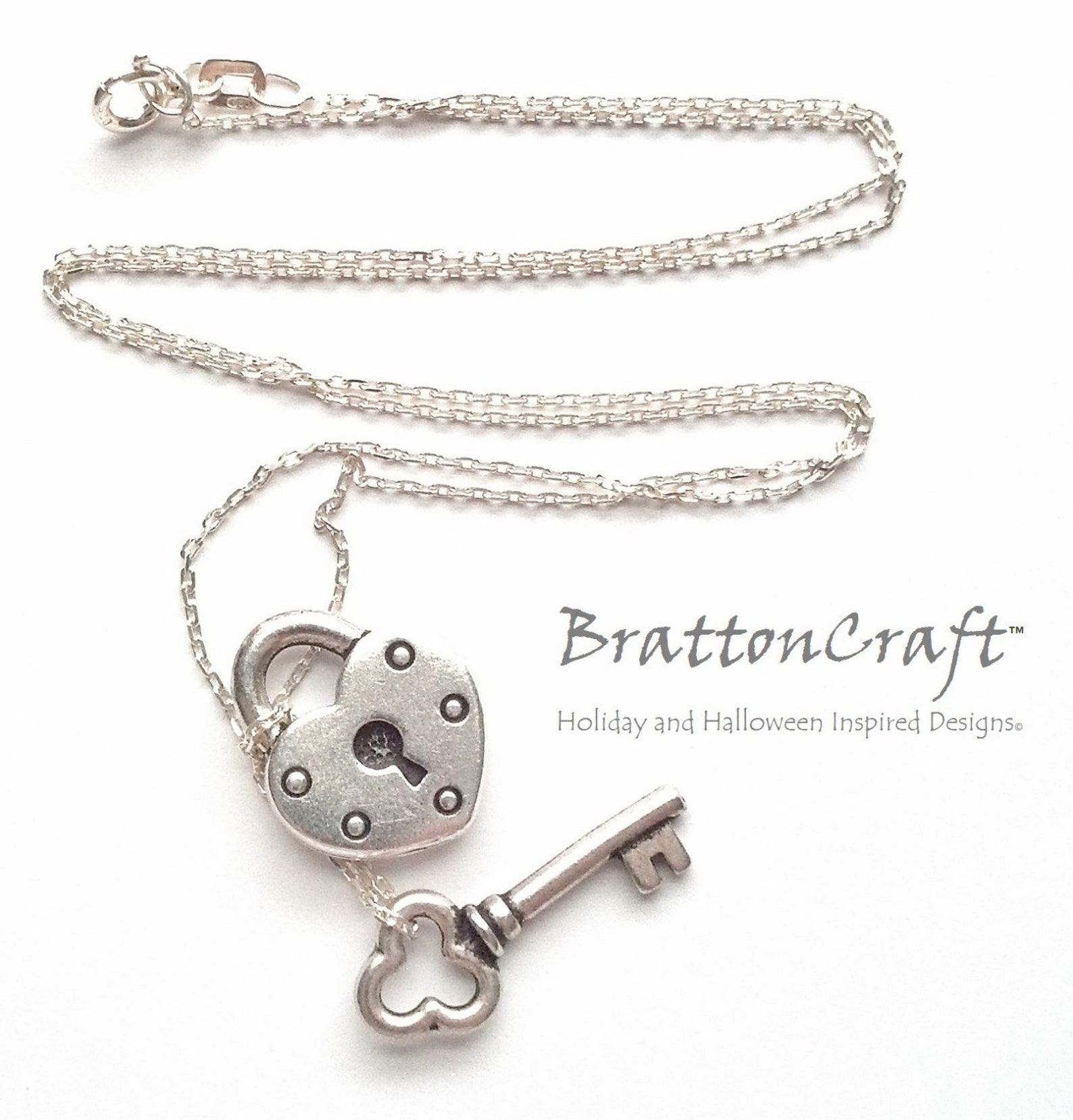 Silver Heart Lock and Key Necklace Silver Heart Lock and Key - Etsy