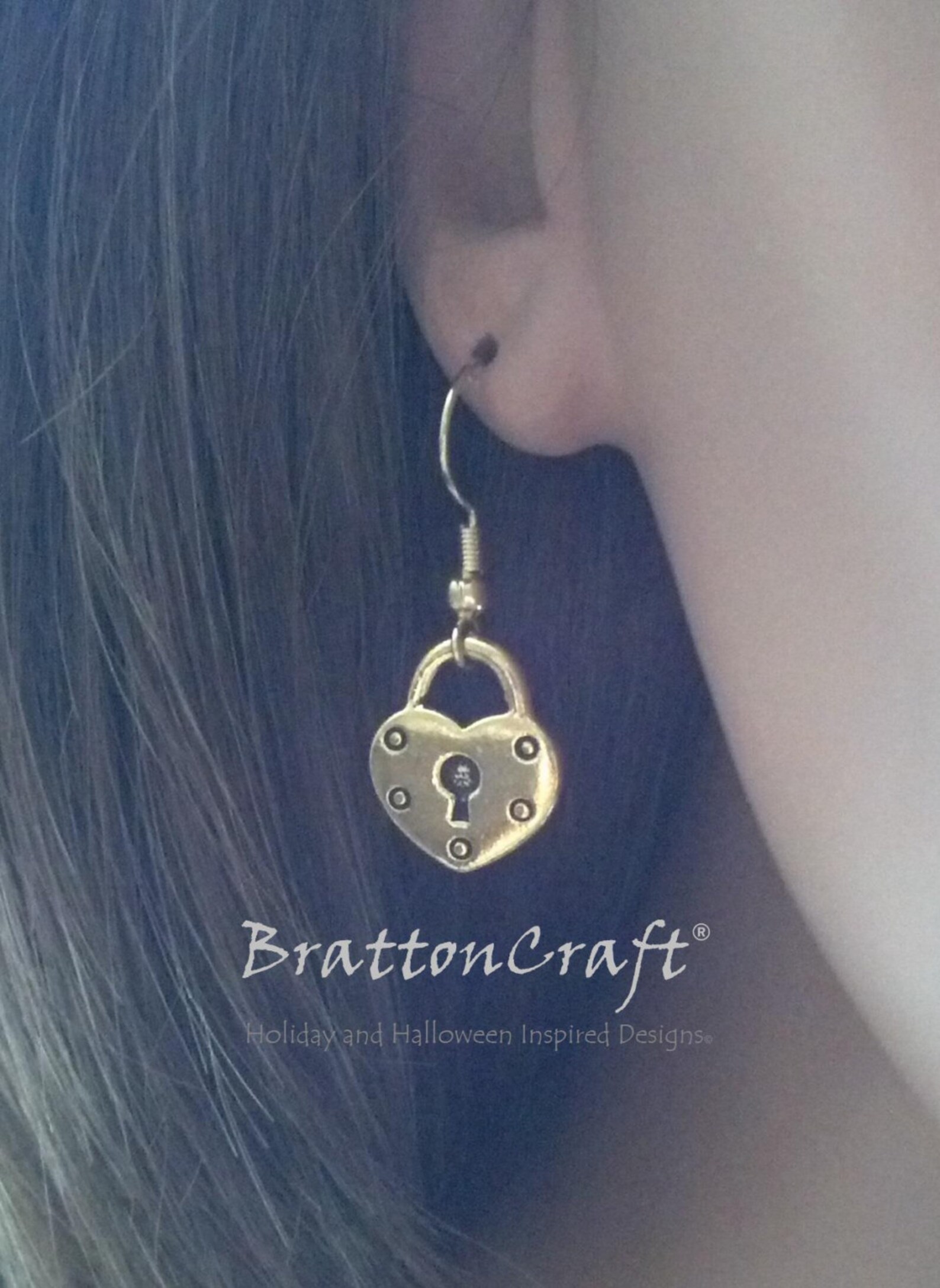 Gold Heart Lock Earrings Gold Lock Earrings Valentine - Etsy