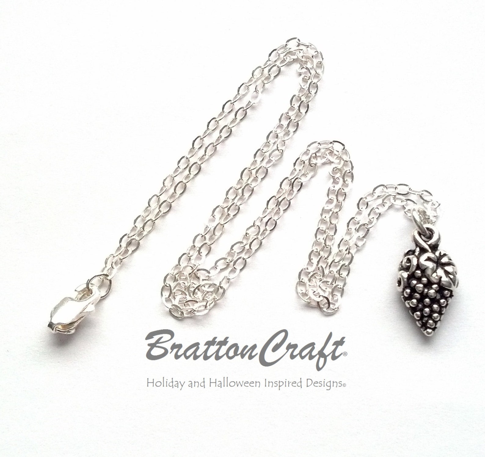 Silver Grape Necklace Silver Bunch of Grapes Necklace - Etsy