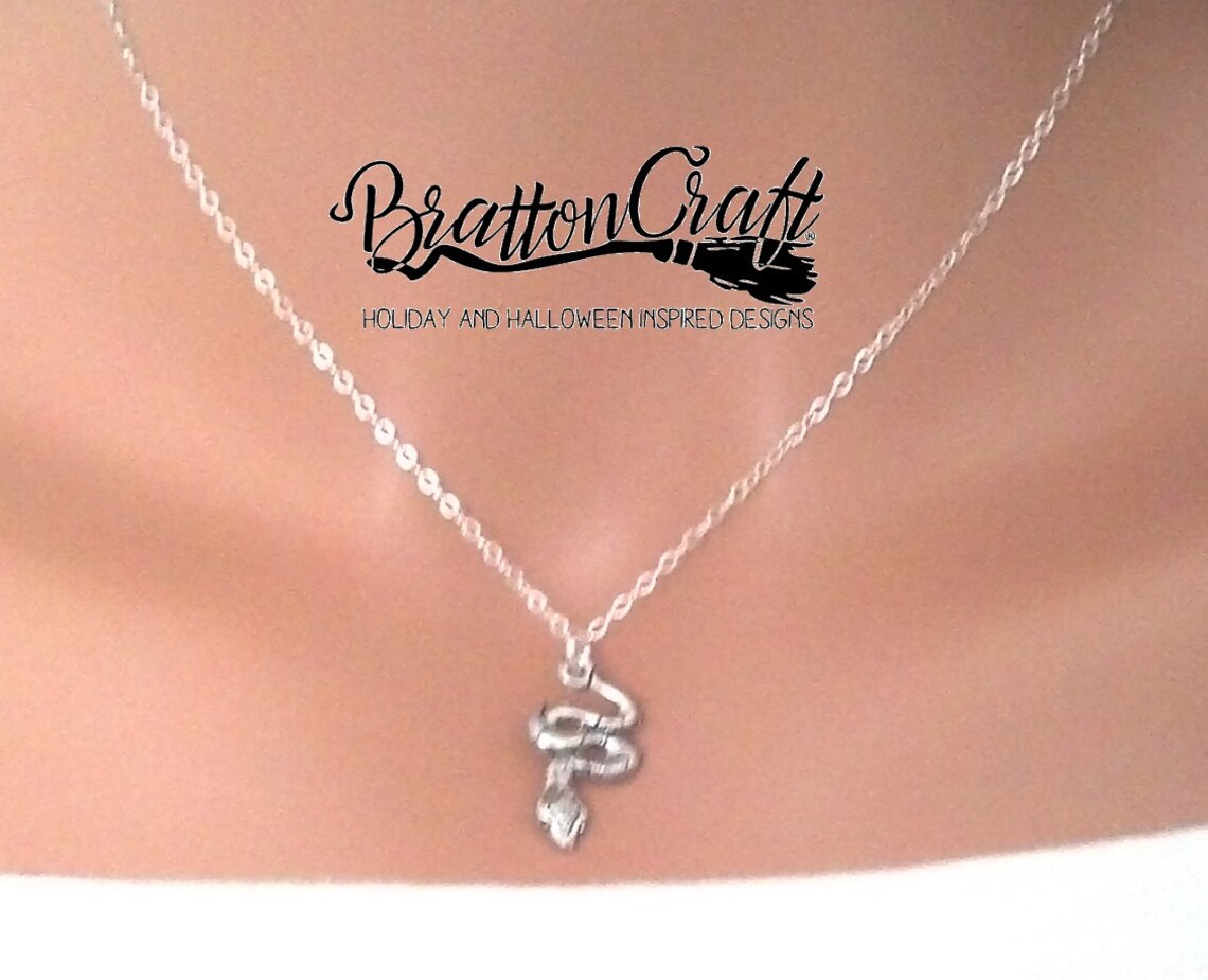 Silver Snake Necklace Snake Necklace Silver Reptile | Etsy