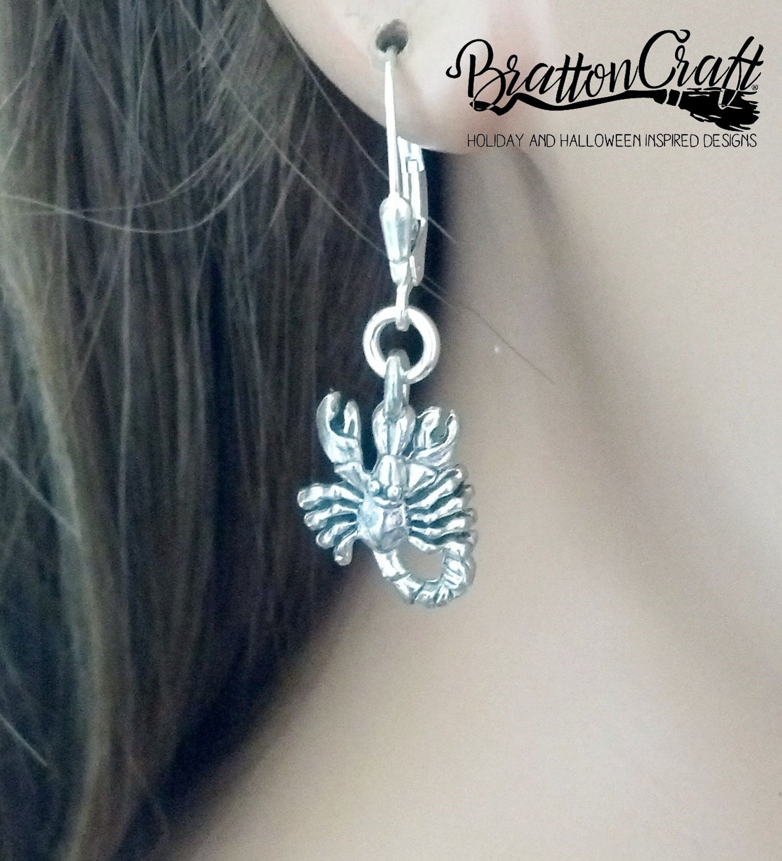 Silver Scorpion Earrings Scorpion Earrings Scorpio - Etsy