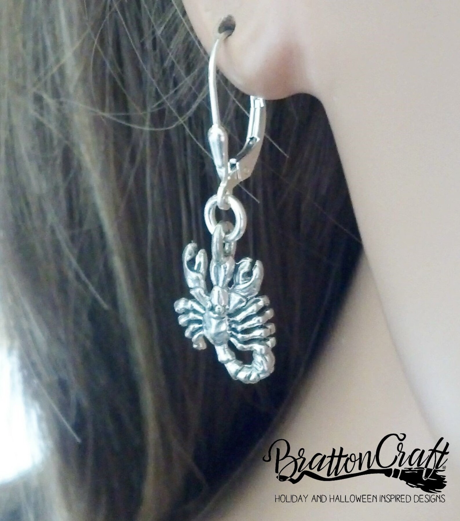 Silver Scorpion Earrings Scorpion Earrings Scorpio | Etsy