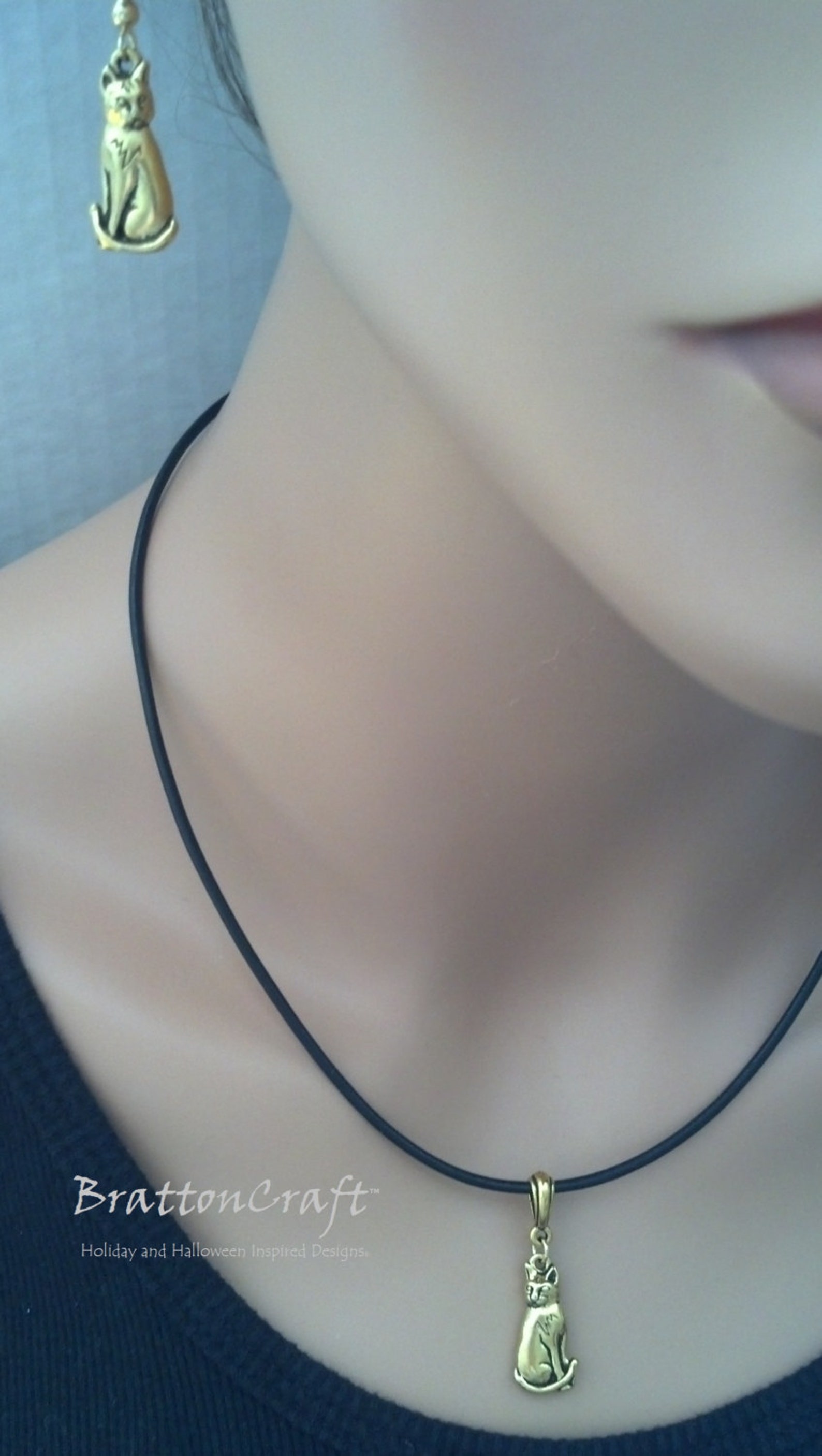 Gold Cat Earrings Antique Gold Sitting Cat Earrings Cat - Etsy