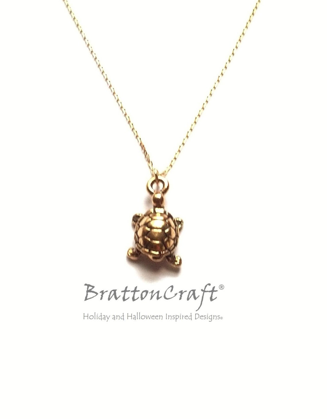 Gold Turtle Necklace: Gold Filled Chain, Tortoise Charm Jewelry - Etsy