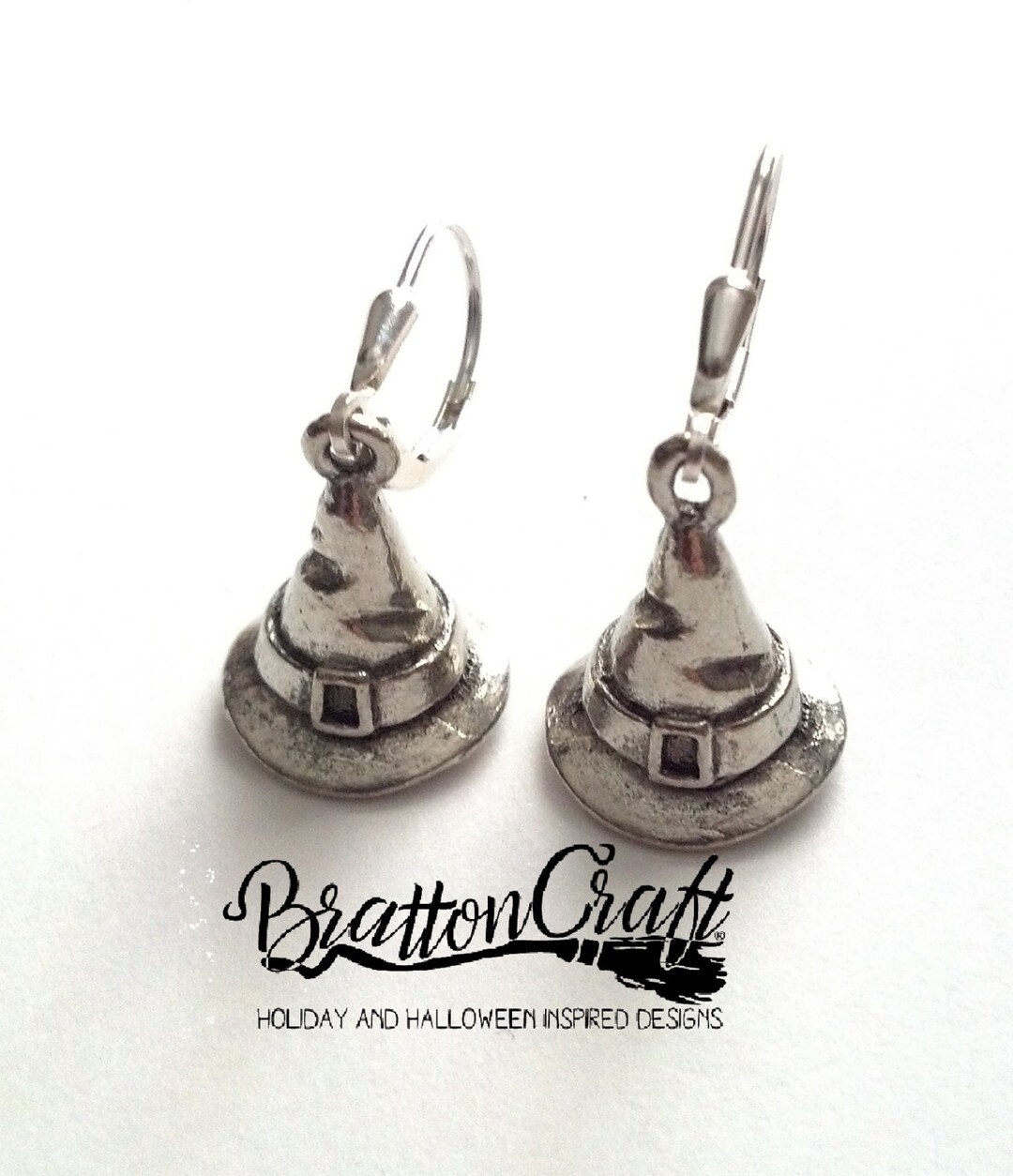 Silver Witch Hat Earrings: Warlock Halloween Jewelry - Etsy