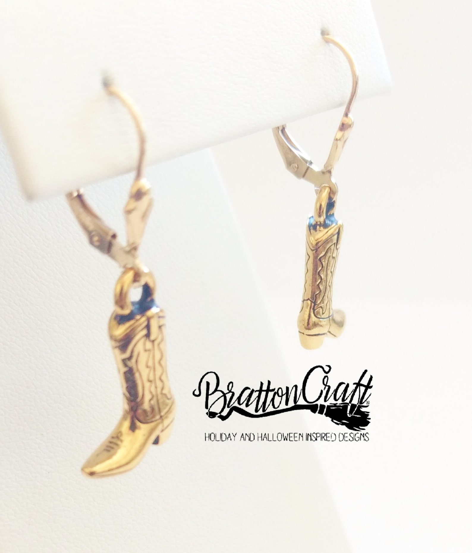 Gold Cowboy Boot Earrings Western Boot Earrings Cowgirl - Etsy
