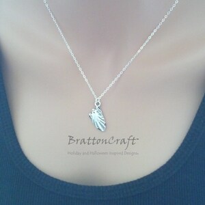 Silver Ghost Necklace - Ghost Necklace - Halloween Necklace - Halloween ...