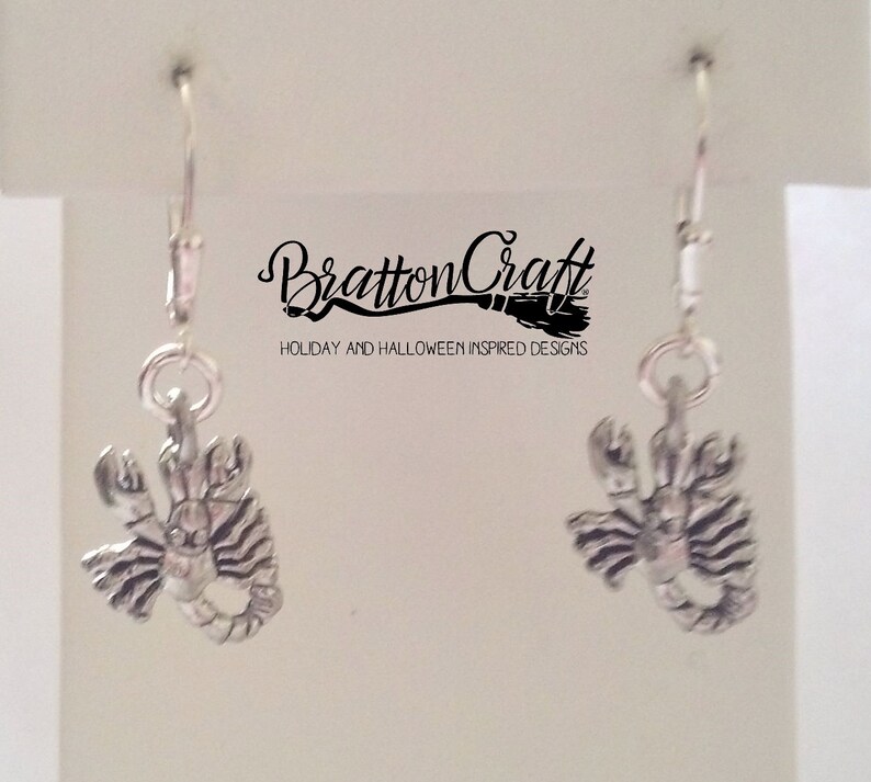 Silver Scorpion Earrings Scorpion Earrings Scorpio - Etsy