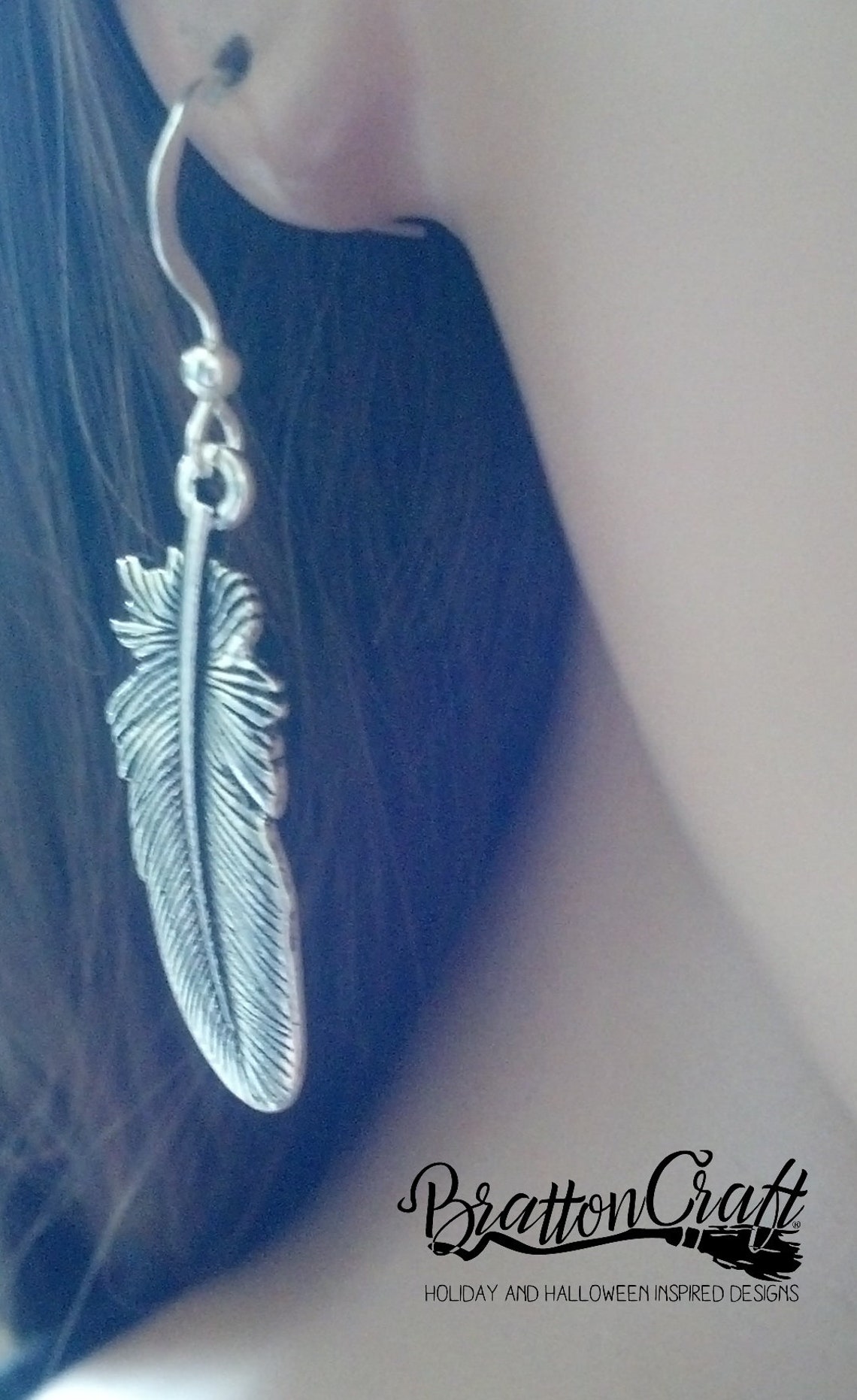 Silver Feather Earrings Feather Earrings Feather Jewelry | Etsy