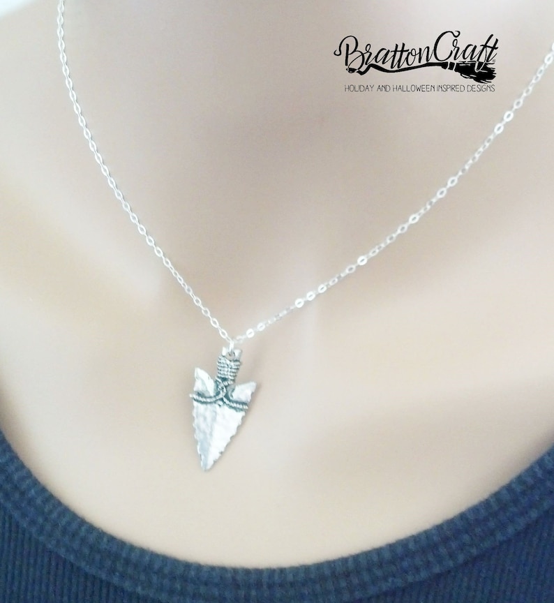 Silver Arrow Head Necklace Arrowhead Necklace Southwestern - Etsy