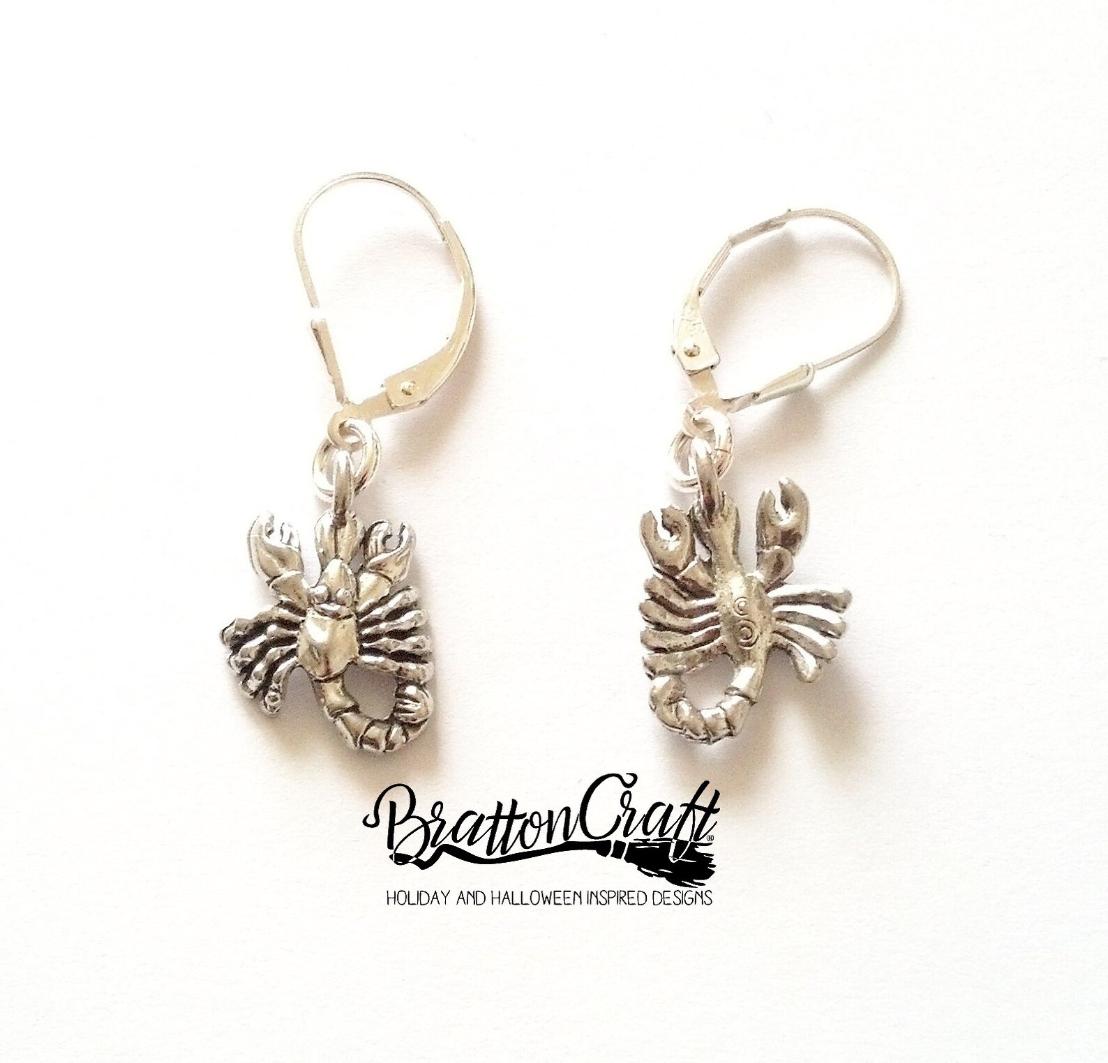 Silver Scorpion Earrings Scorpion Earrings Scorpio - Etsy