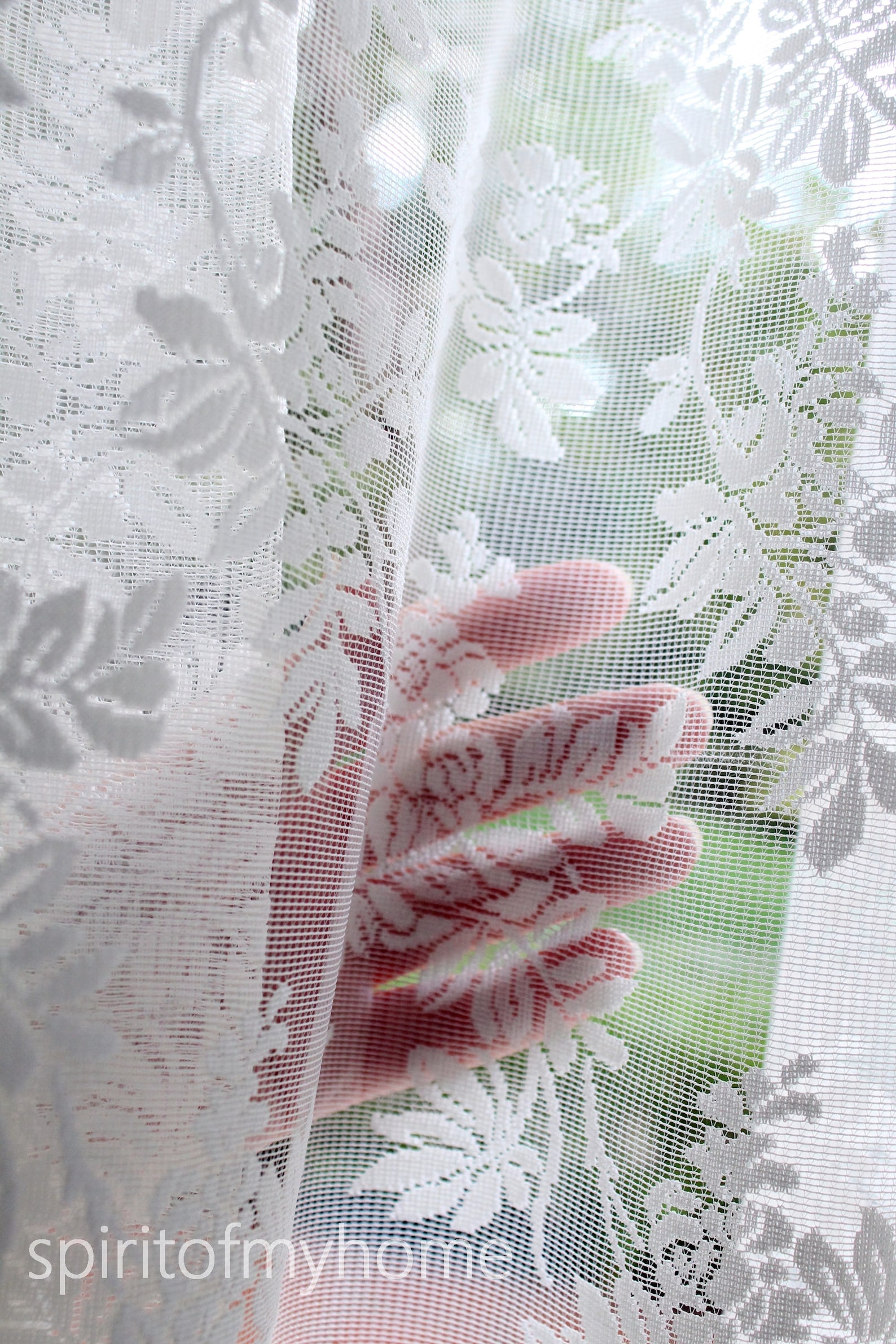 TINA Vintage Patterned Dark Ivory Net Tulle Lace Curtain Full - Etsy