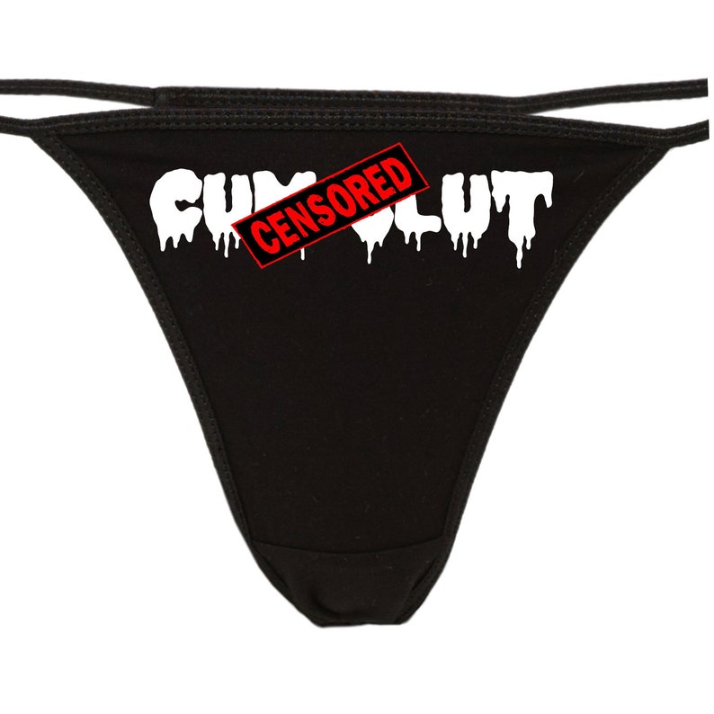 Cumslut Cum Slut Flirty Black Thong For Kitten Show Your Etsy