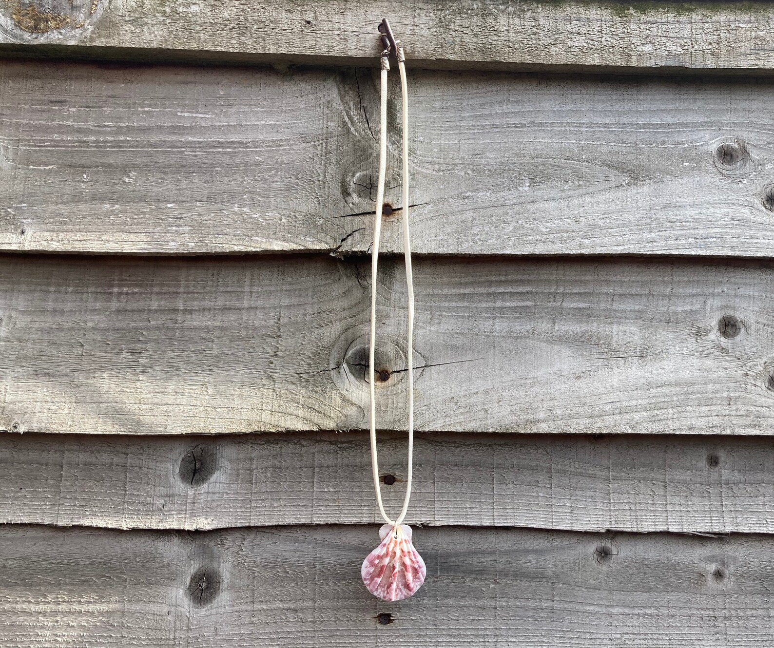 Handmade Shell Necklace on White Faux Suede Cord - Etsy Canada