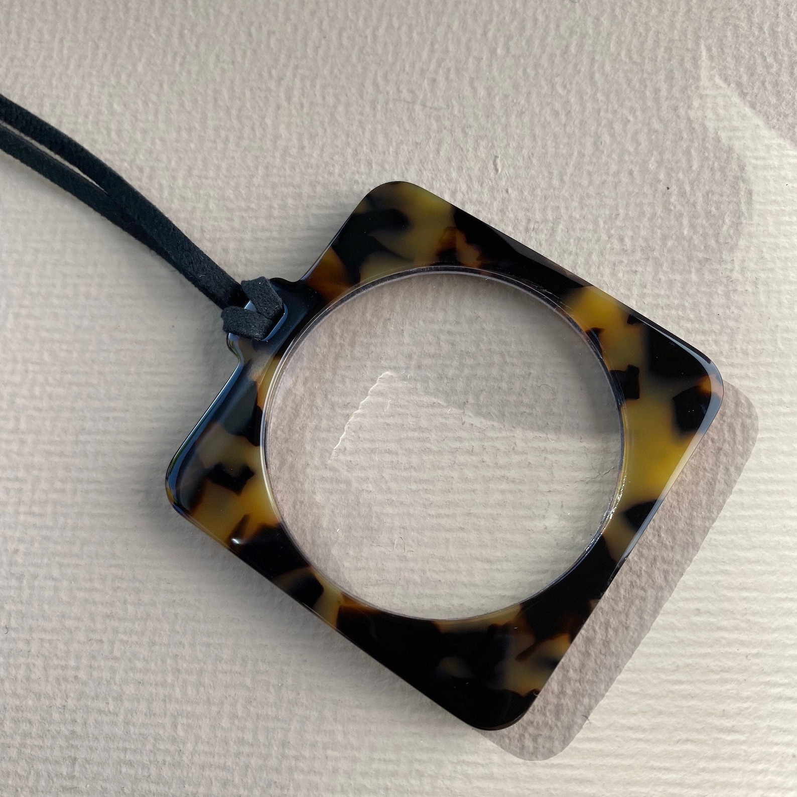 Magnifying Glass Reading Tortoiseshell Magnifier Pendant on Necklace ...