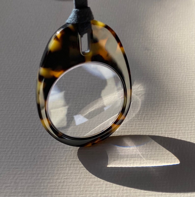 Tortoiseshell Collection Magnifying Glass on Necklace Pendant Loupe ...