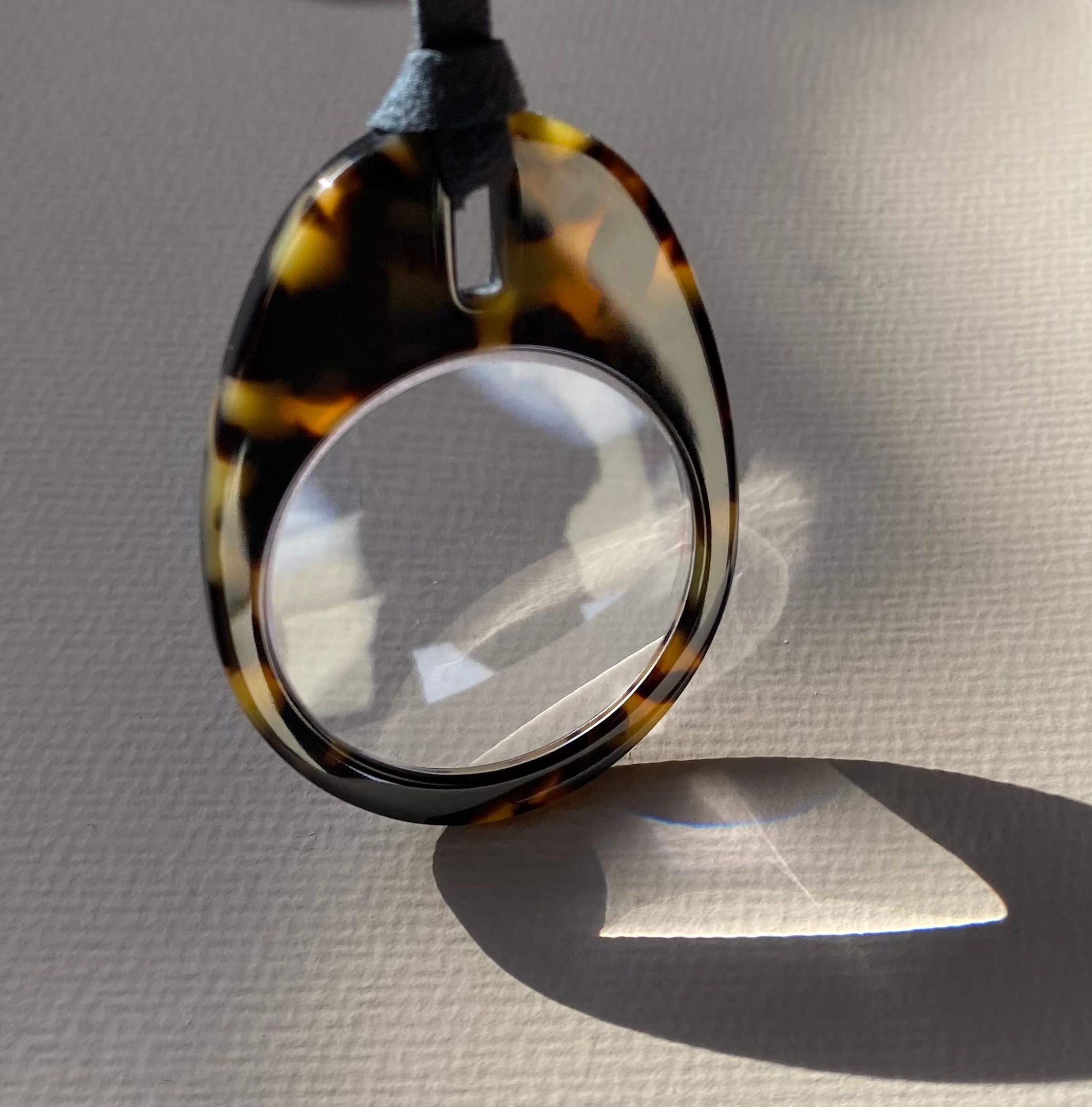 Tortoiseshell Collection Magnifying Glass on Necklace Pendant Loupe ...