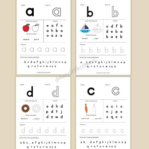 Daily Alphabet Activity Sheets for Early Learners Homeschool, Preschool ...