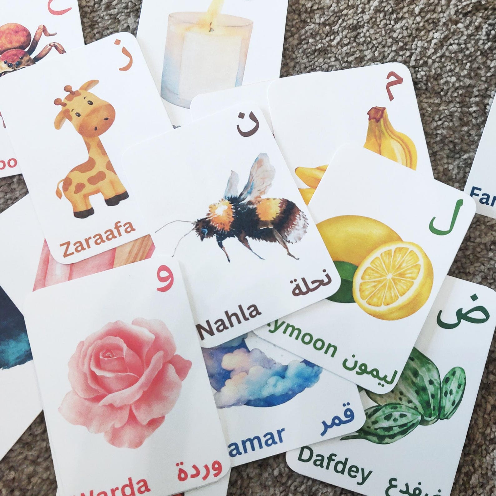 Arabic Alphabet Flashcards, Arabic Letters, Flashcards, Digital DIY ...