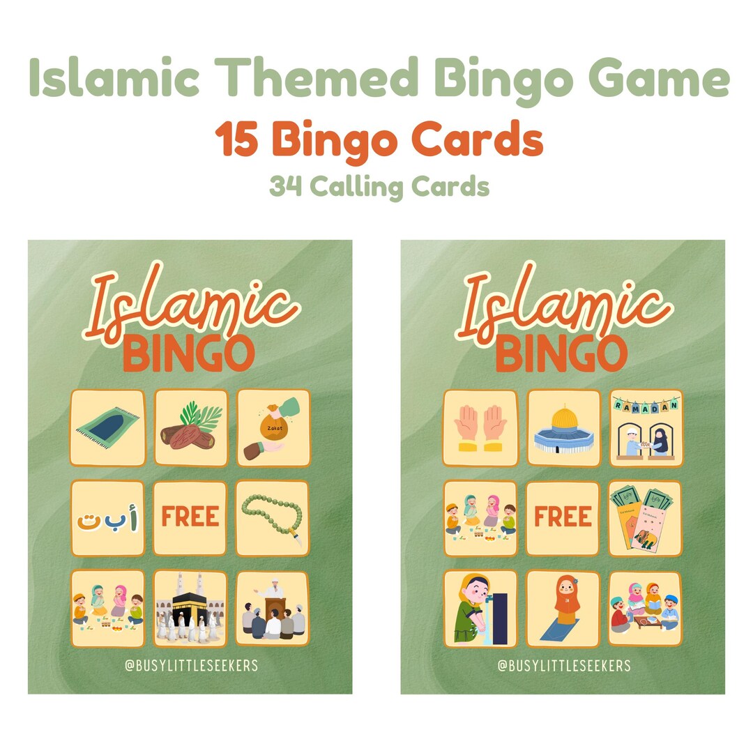 Ramadan, Eid, Islamic Themed, Muslim Activity, Bingo Game for Young ...