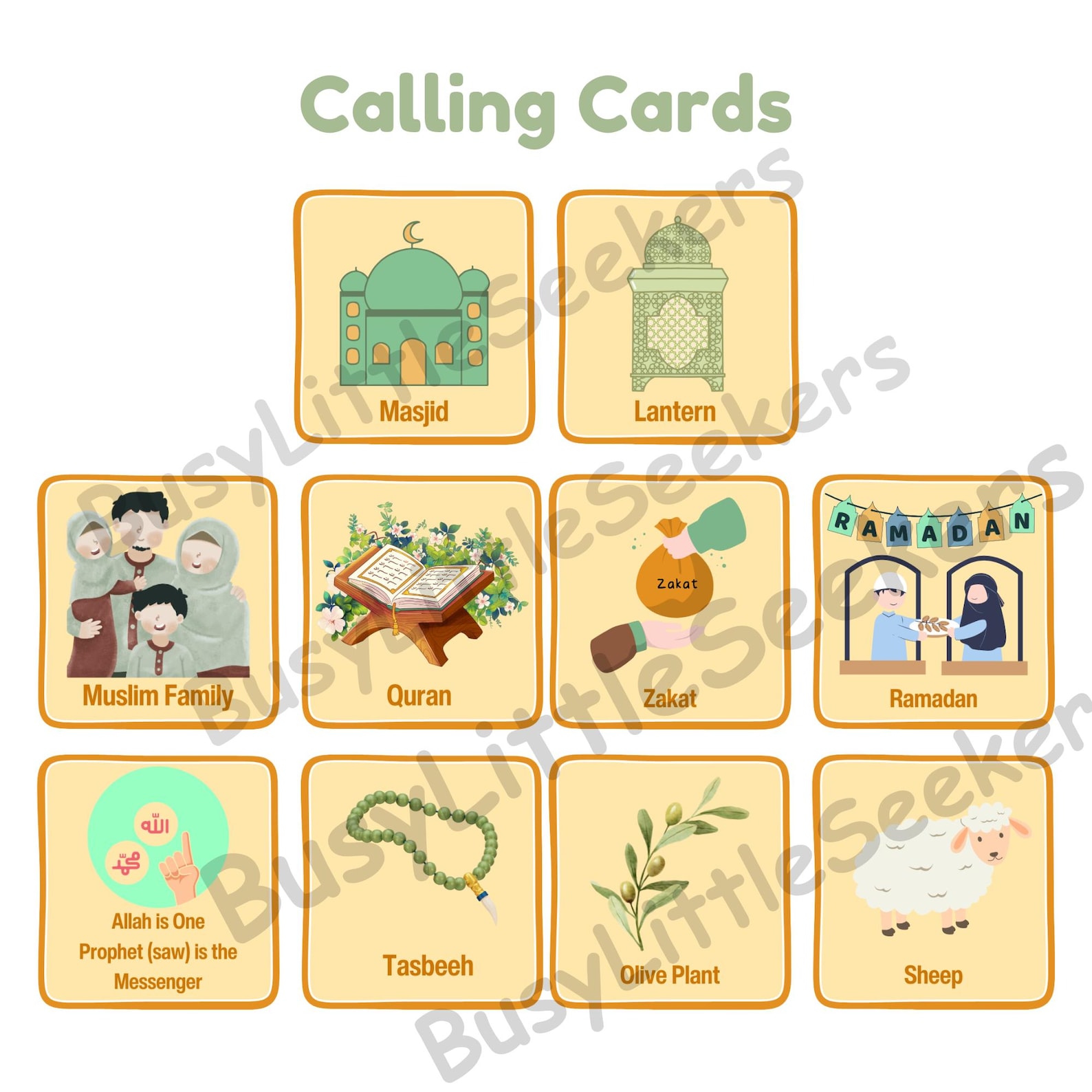 Ramadan, Eid, Islamic Themed, Muslim Activity, Bingo Game for Young ...