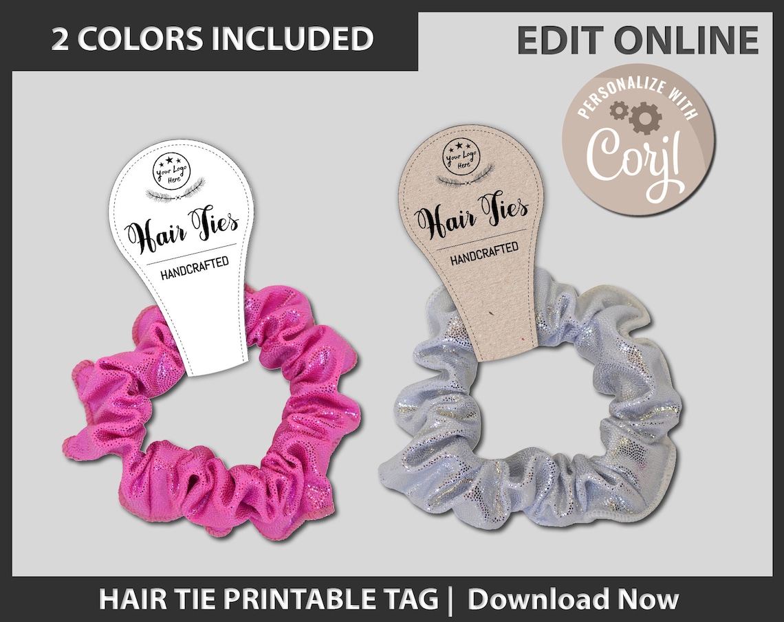 Hair Ties Label Hair Tie Tag Hand Tag Printable Hand Tag | Etsy