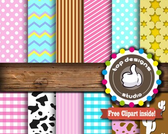 Cowgirl Clipart Pink & Brown Western Graphics cowgirl