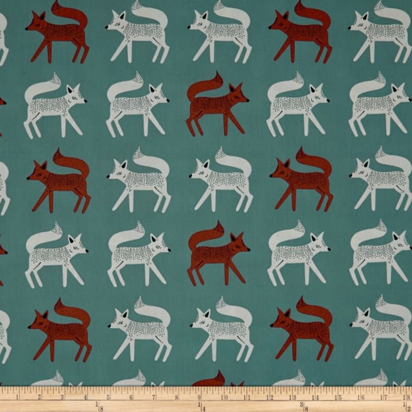 Sneaky Little Foxes, Fox Fabric, Fabric by the Yard, Foxes Fabric ...