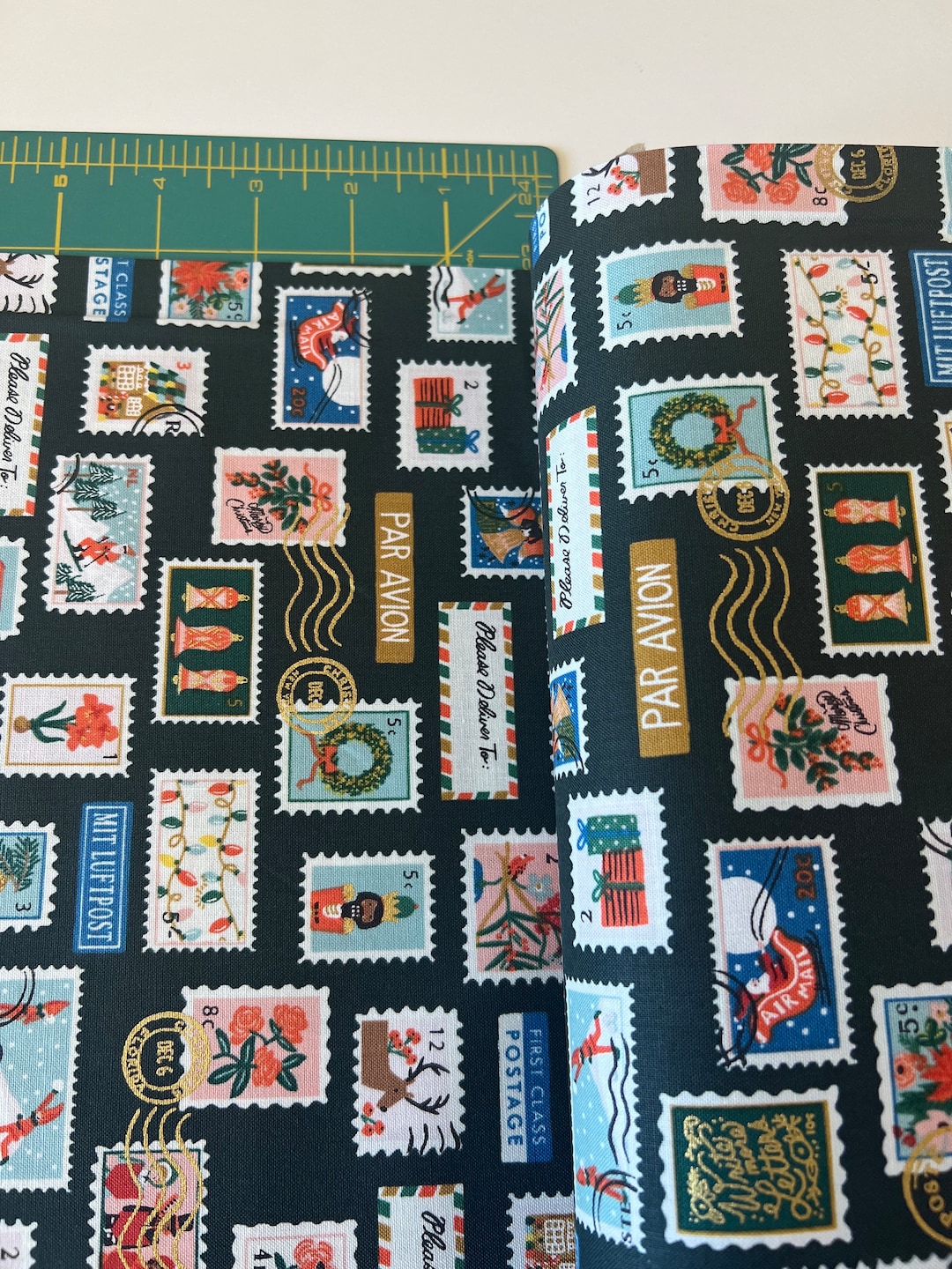 Rifle Paper Co. Christmas Stamps Fabric: Holiday Classics II Cotton - Etsy