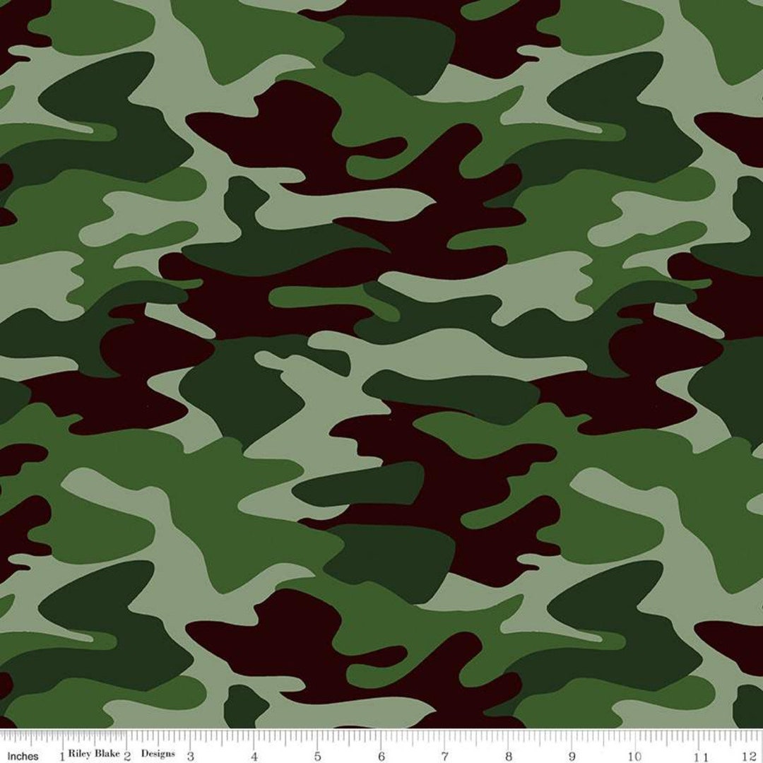 Nobody Fights Alone Camo Green C10420-GREEN Camo Fabric Military Design ...