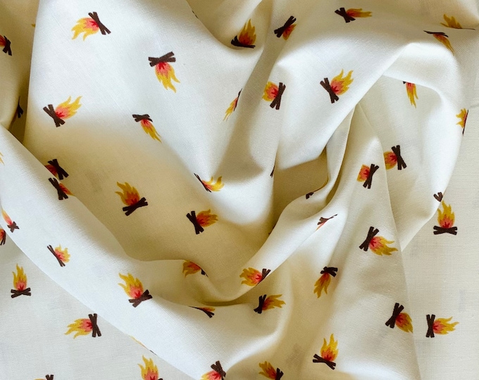Campfire Fabric Camping Crew Pebble Fire Cotton and Steel RJR Fabrics ...